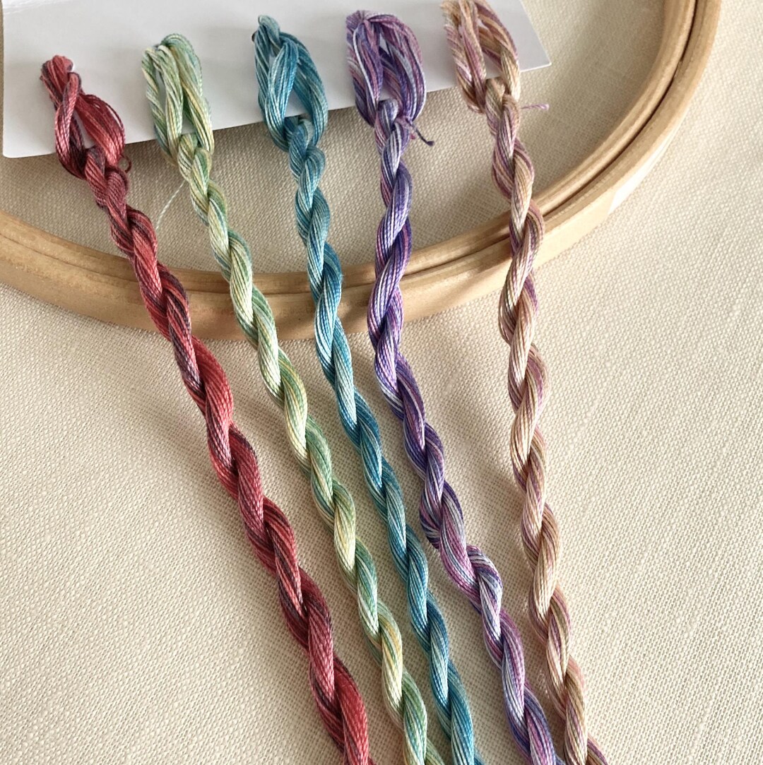 Variegated Hand Embroidery Thread Fine Perle Cotton 16 in Shades of ...