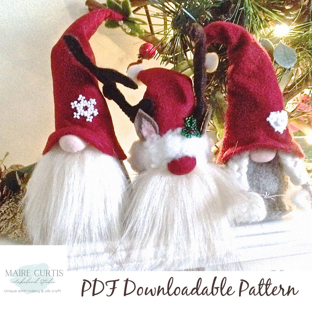 Christmas Gnome Felt Set PDF Downloadable Pattern and Instructions - Etsy