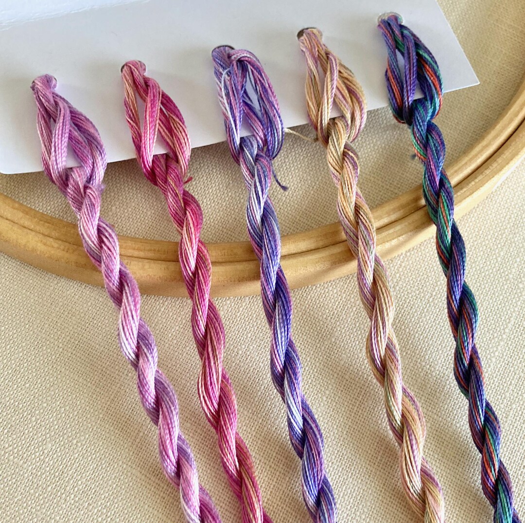 Variegated Cotton Hand Embroidery Thread Fine Perle 16 in Five Violet ...