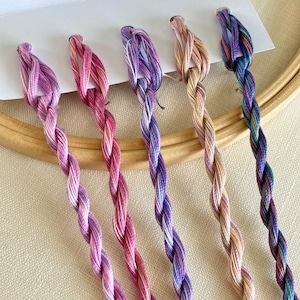 Variegated Cotton Hand Embroidery Thread Fine Perle 16 in Five Violet ...