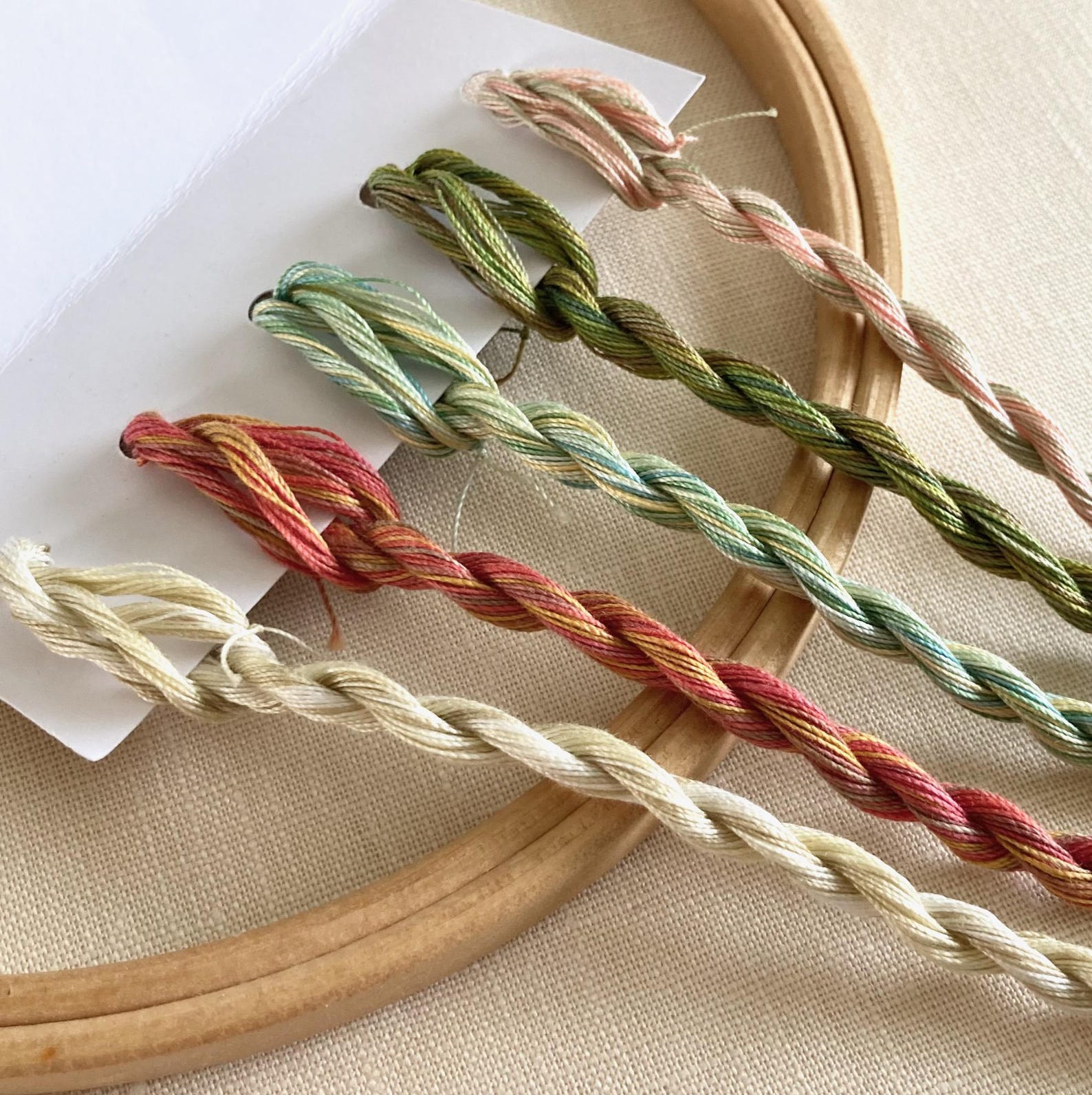 Variegated Cotton Hand Embroidery Thread Set 5 Irish Moss Colours. Gift ...