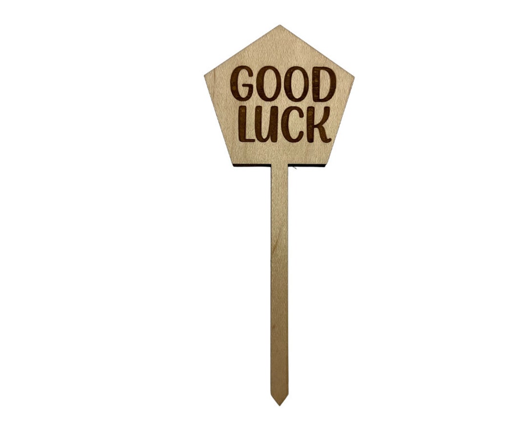 Good Luck Wood Plant Stake - Etsy