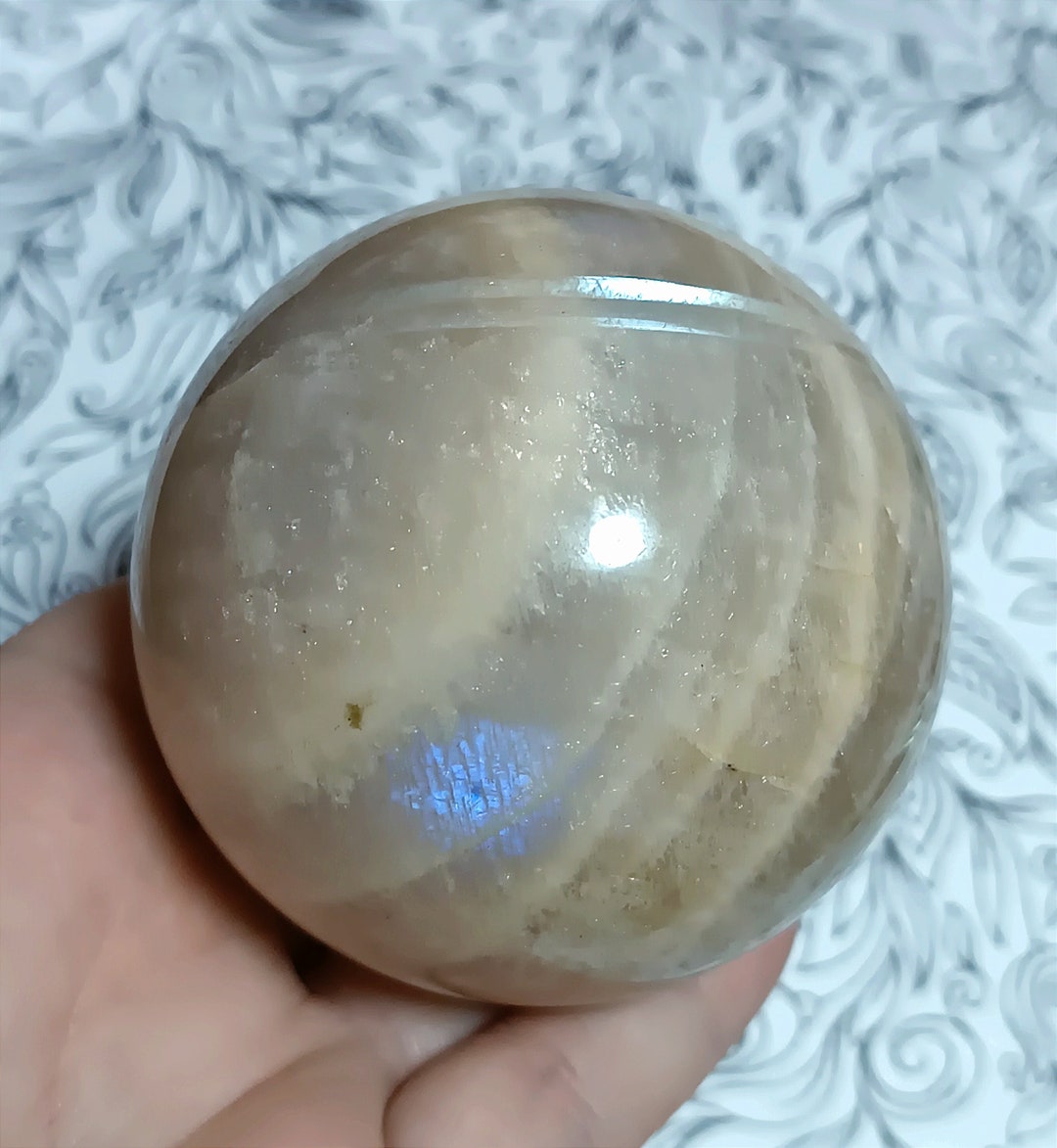 AAA+ Peristerite African Moonstone With Sunstone Heliolite Ball Sphere ...
