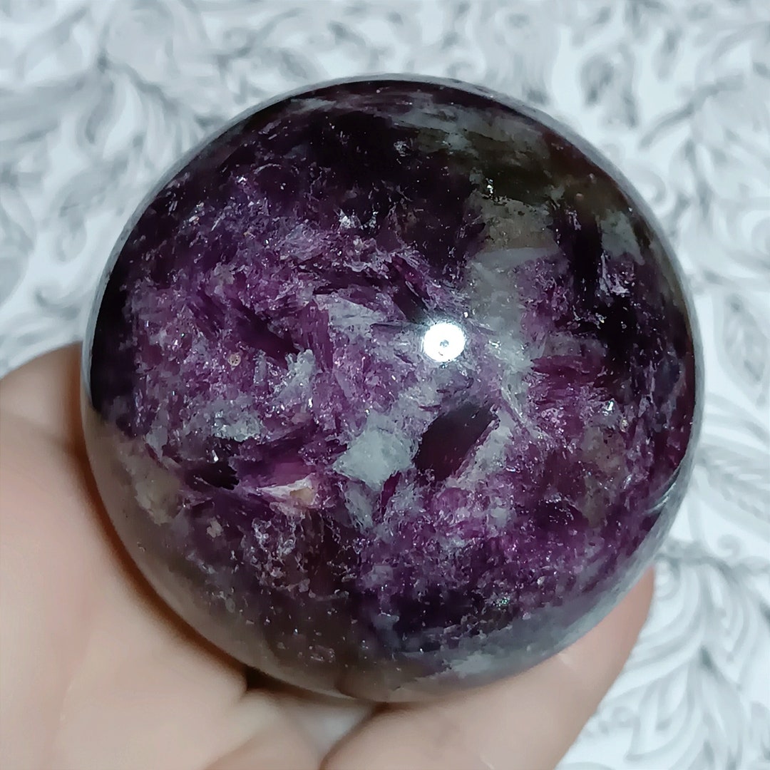 Lepidolite Muscovite Round Collectible Ball Sphere Purple Flashy ...