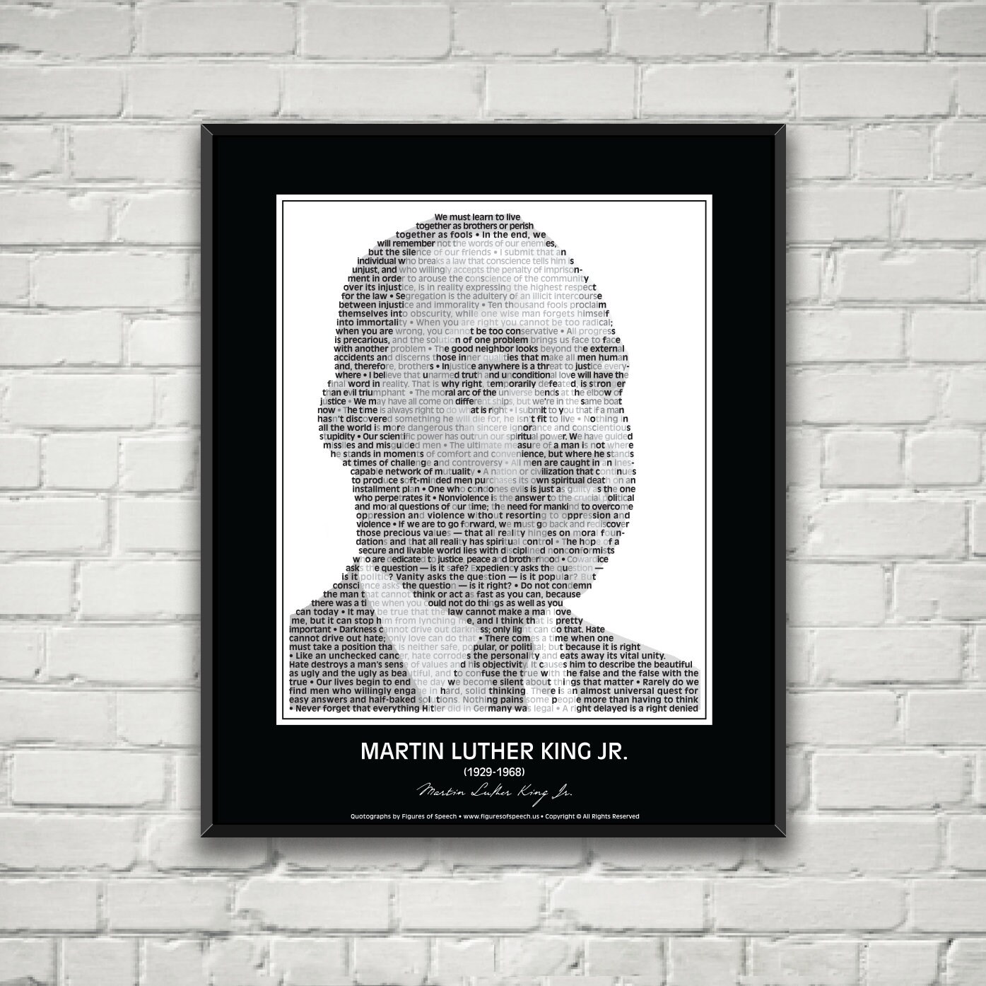Dr. Martin Luther King Jr. Quotes Print Poster - MLK Portrait Made From ...