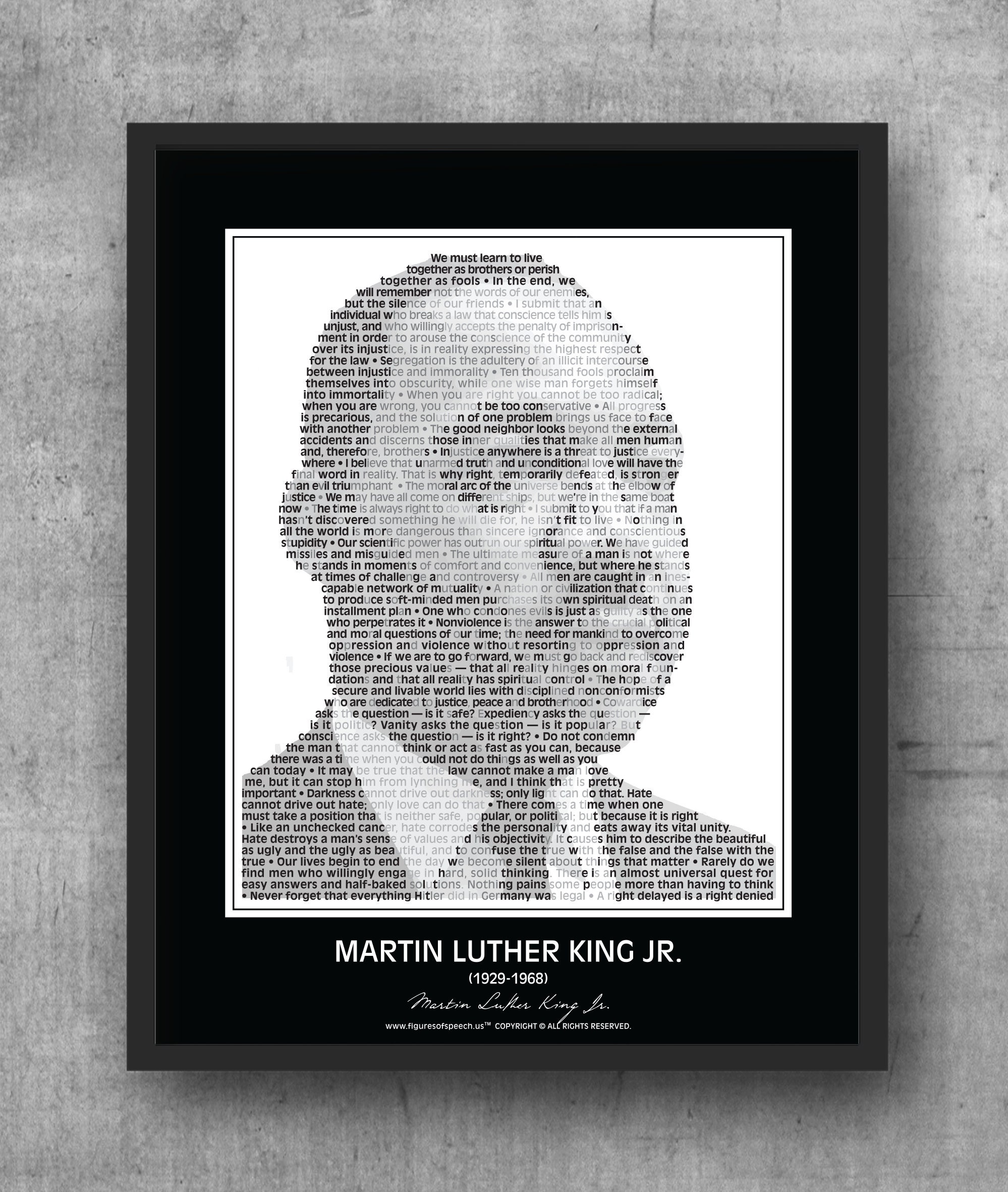 Dr. Martin Luther King Jr. Quotes Print Poster - MLK Portrait Made From ...