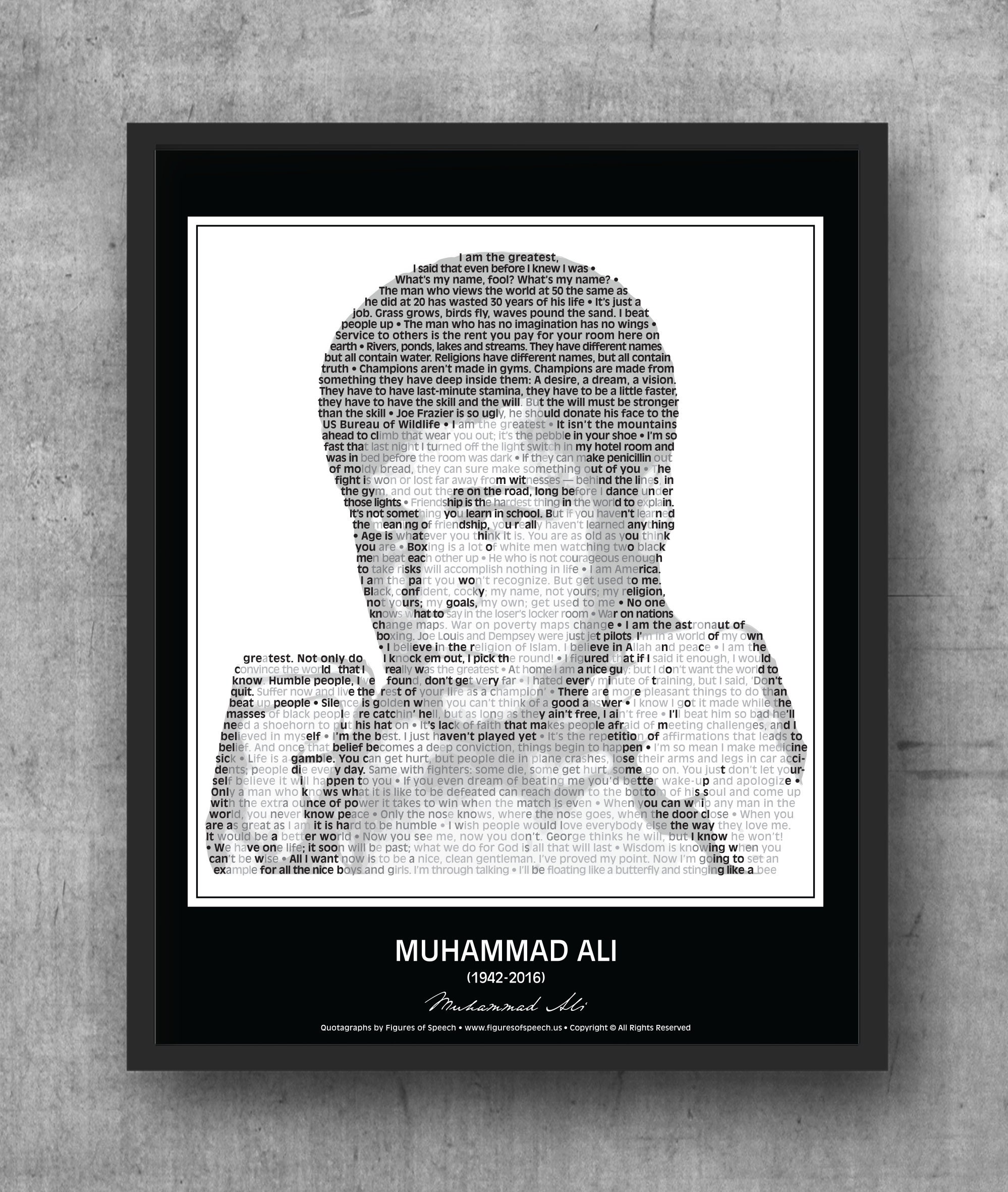 Muhammad Ali Quotes Poster / Print Muhammad Ali Portrait Made - Etsy