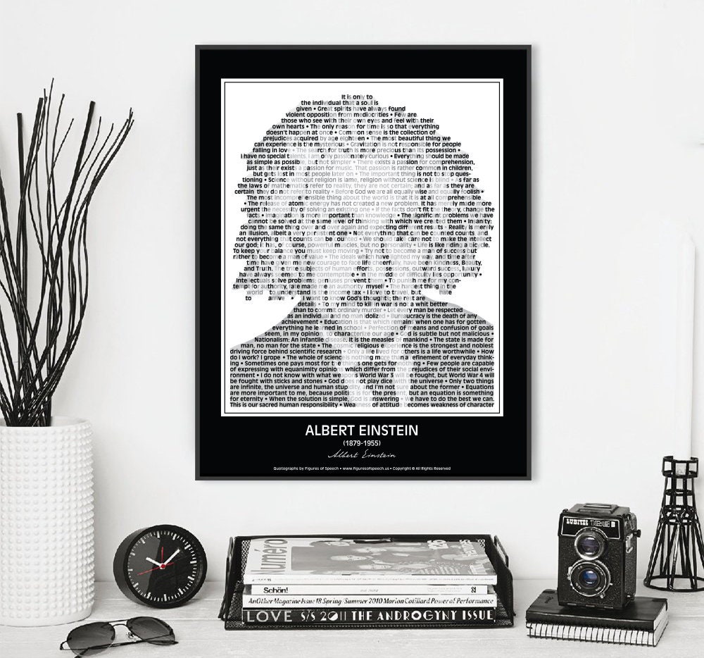 Albert Einstein Quotes Print / Poster! Albert Einstein Portrait Made ...
