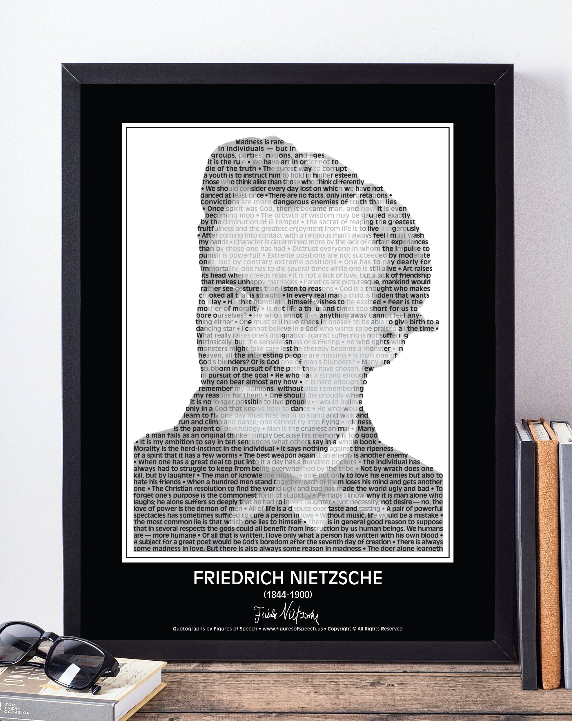 Nietzsche Quotes Poster in his own words Nietzsche Portrait made from ...