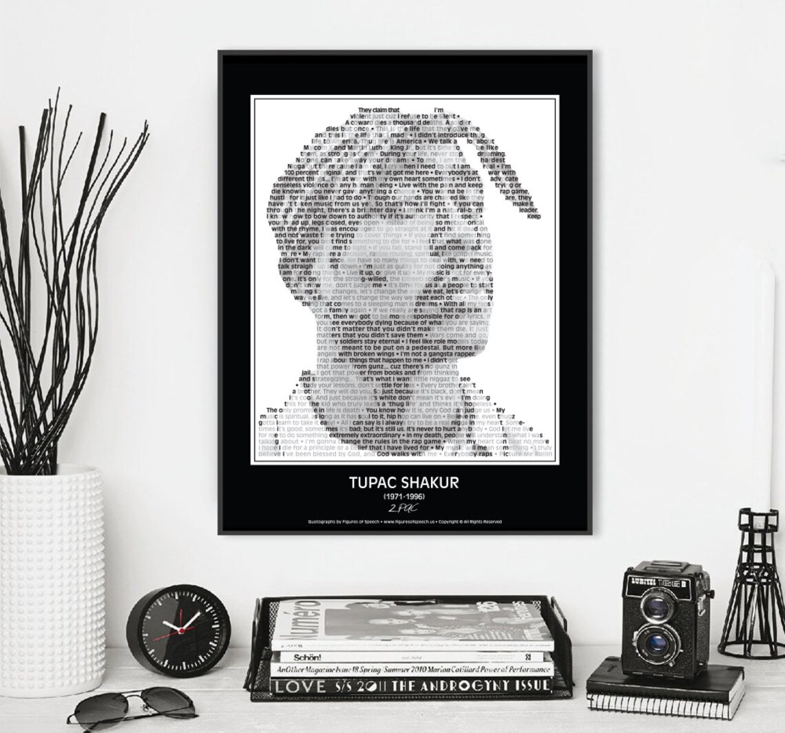 Tupac 2pac Quotes Poster / Print Tupac Portrait Made From - Etsy