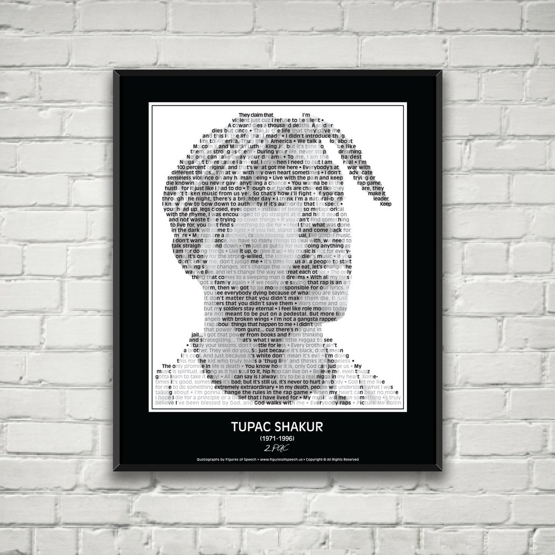 Tupac 2pac Quotes Poster / Print ! Tupac Portrait Made From ...