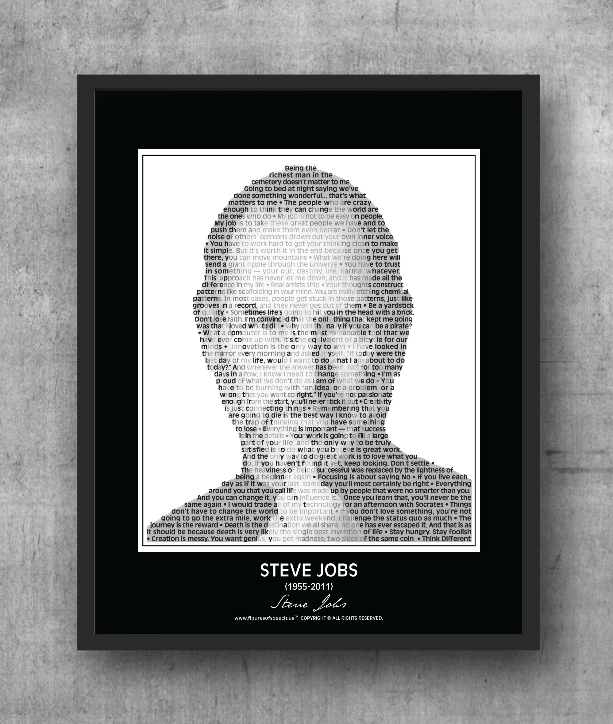 Steve Jobs Quotes Poster Steve Jobs Portrait Made From Inspirational ...