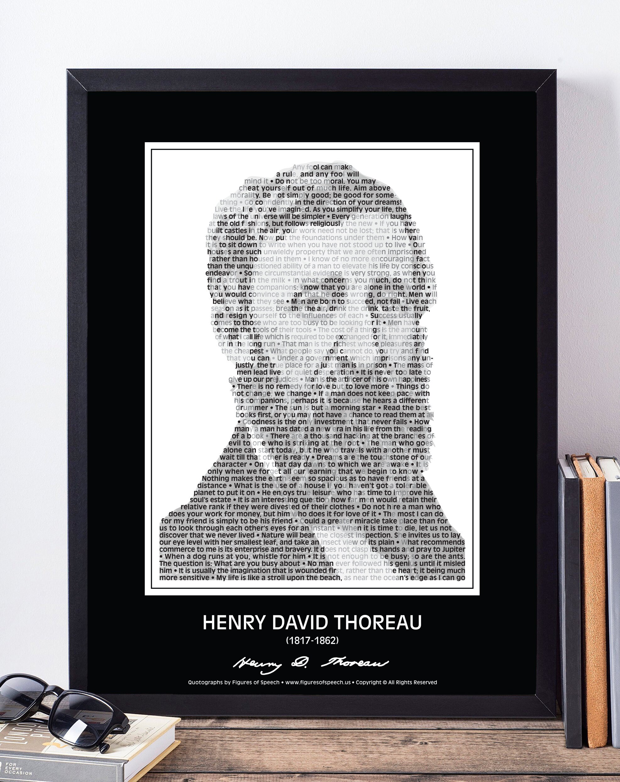 Henry David Thoreau Quotes Poster! Thoreau Portrait Made From More Than ...