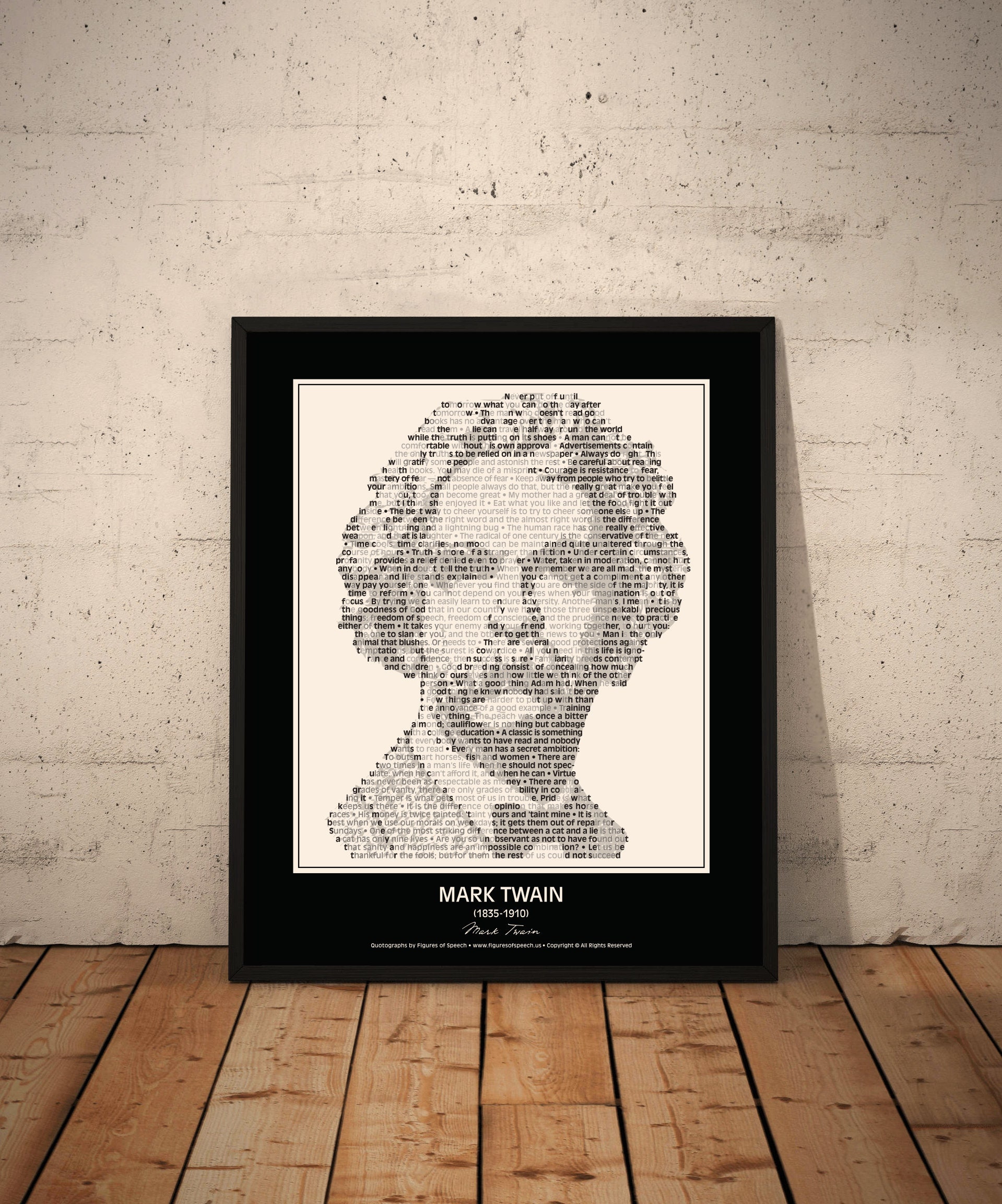 Mark Twain Quotes Print / Poster! Mark Twain Portrait Made From Amusing ...