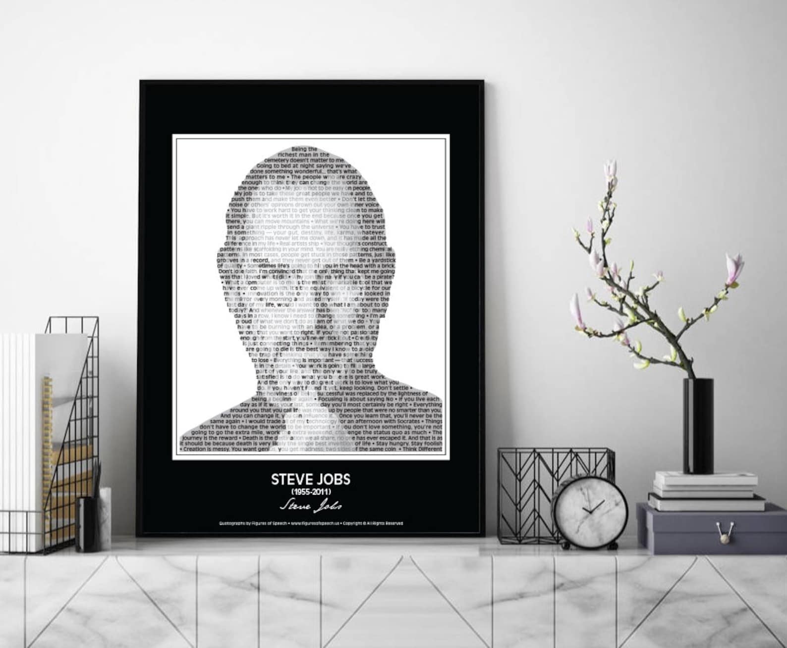 Steve Jobs Quotes Poster Steve Jobs Portrait Made From Inspirational ...
