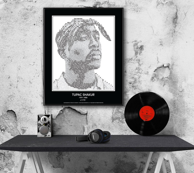 Tupac 2pac Quotes Poster / Print Tupac Portrait Made From - Etsy