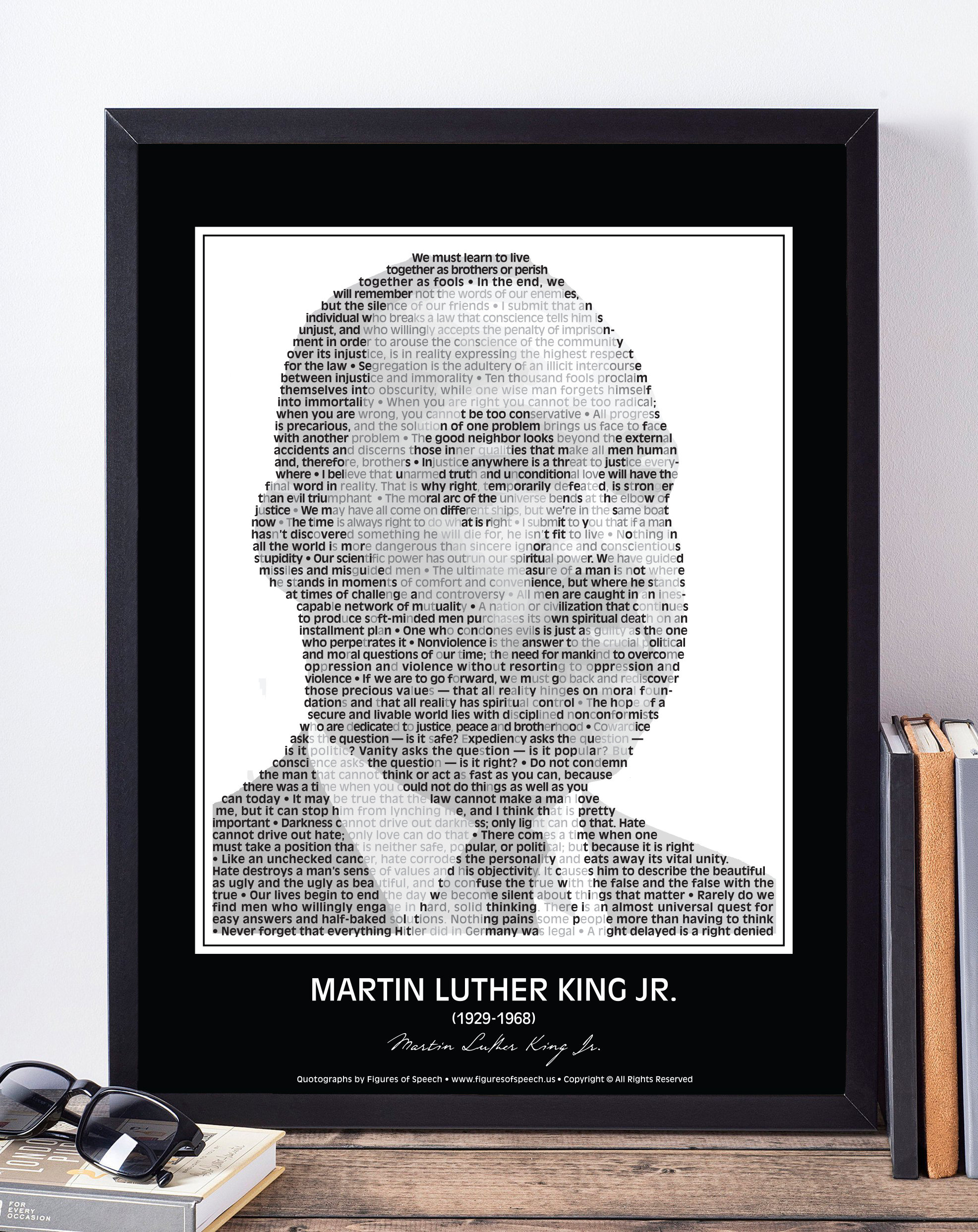 Dr. Martin Luther King Jr. Quotes Print Poster MLK Portrait Made From ...