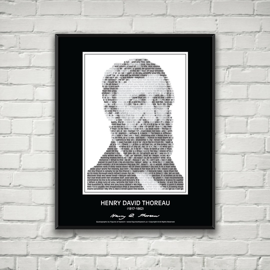 Henry David Thoreau Quotes Poster! Thoreau Portrait Made From More Than ...