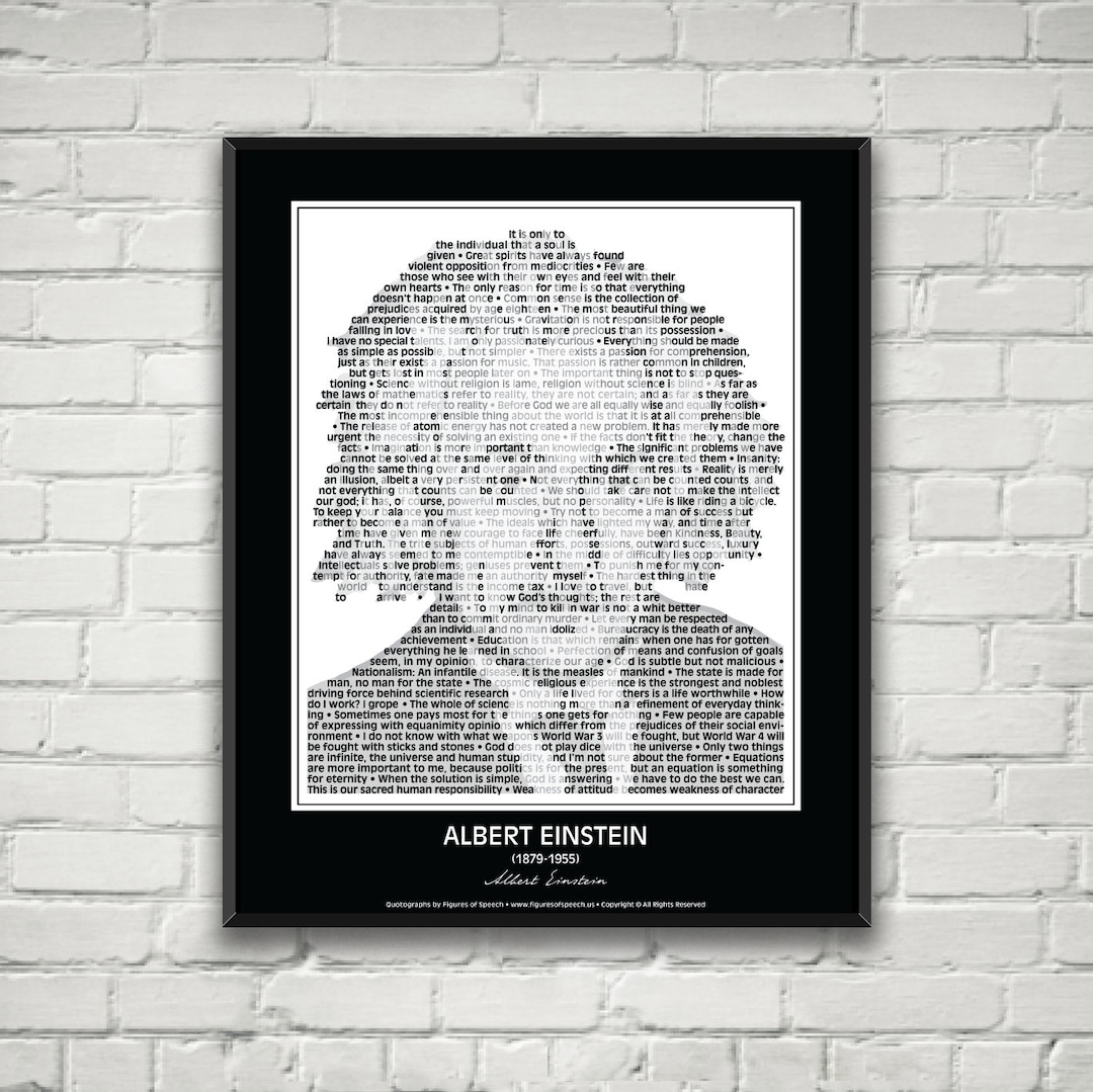 Albert Einstein Quotes Print / Poster! Albert Einstein Portrait Made ...