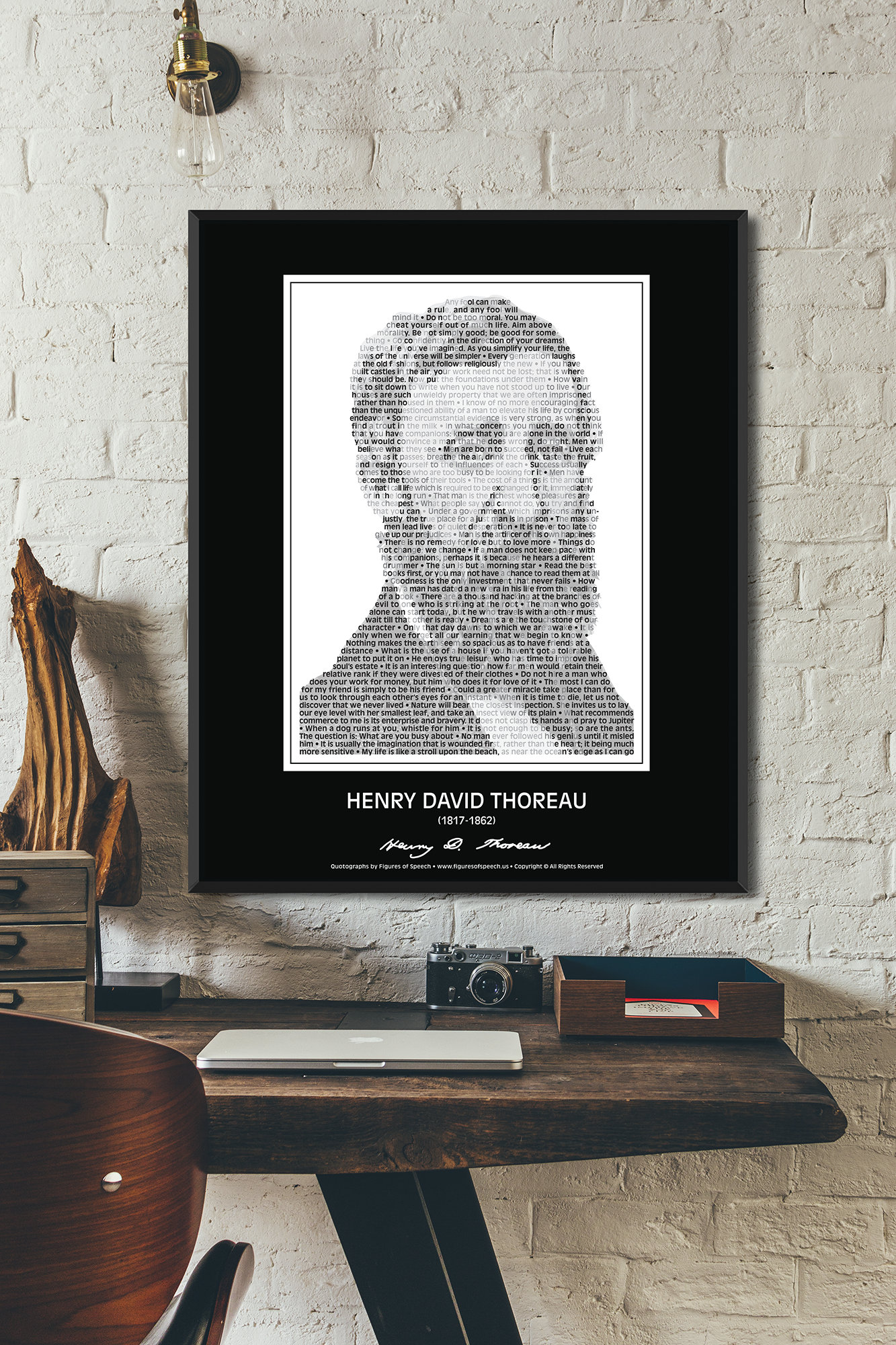 Henry David Thoreau Quotes Poster! Thoreau Portrait Made From More Than ...