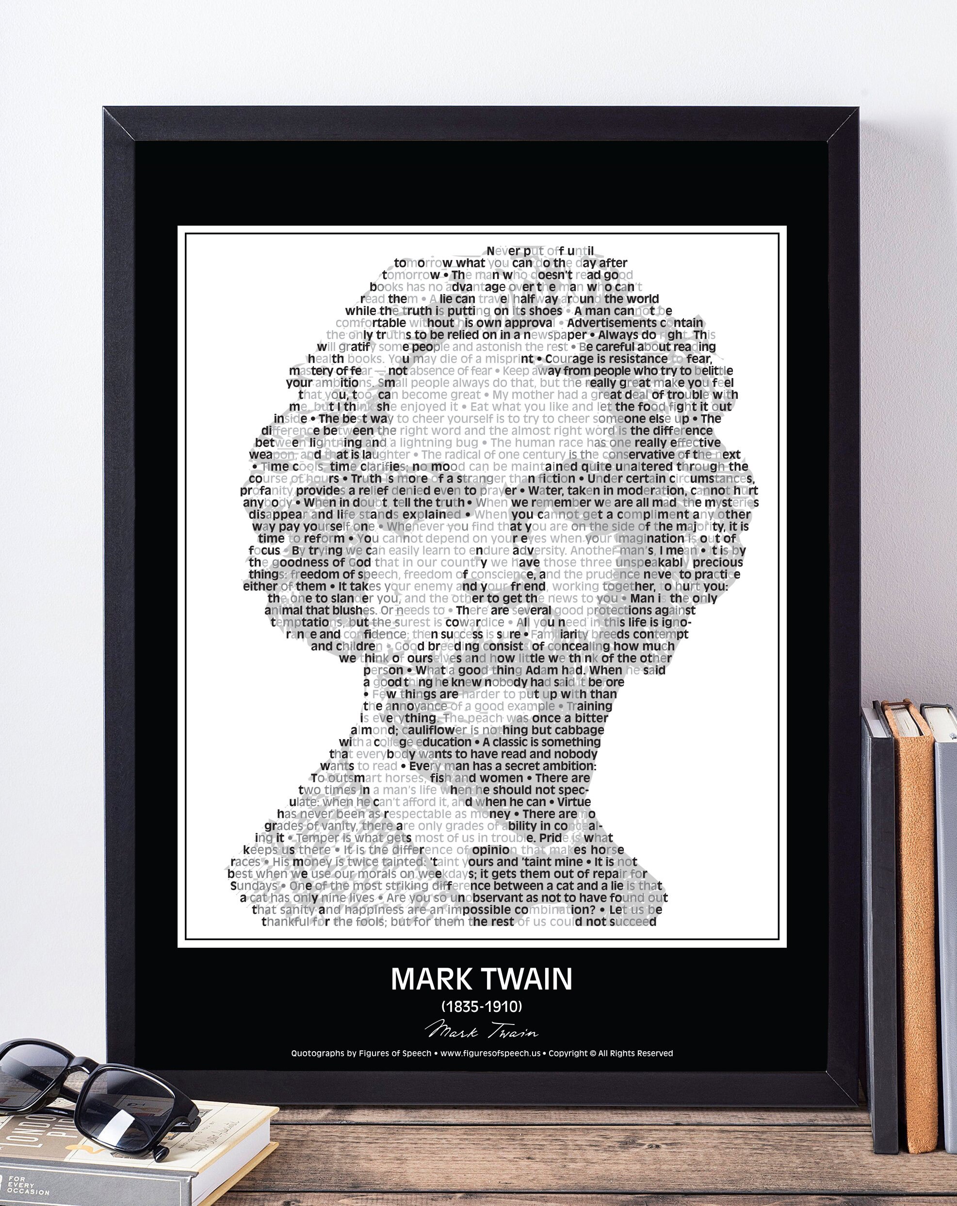 Mark Twain Quotes Print / Poster! Mark Twain Portrait Made From Amusing ...