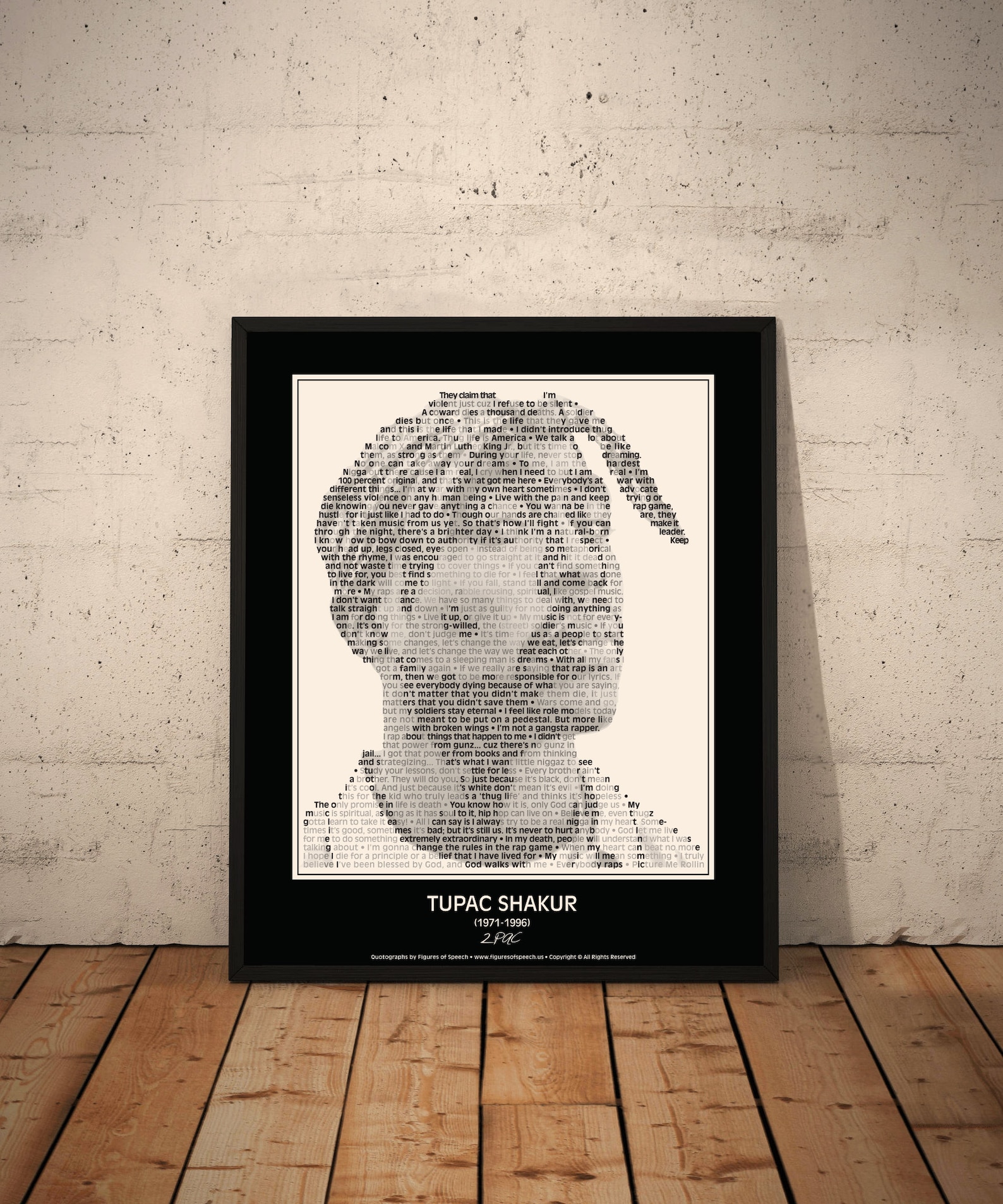 Tupac 2pac Quotes Poster / Print ! Tupac Portrait Made From ...