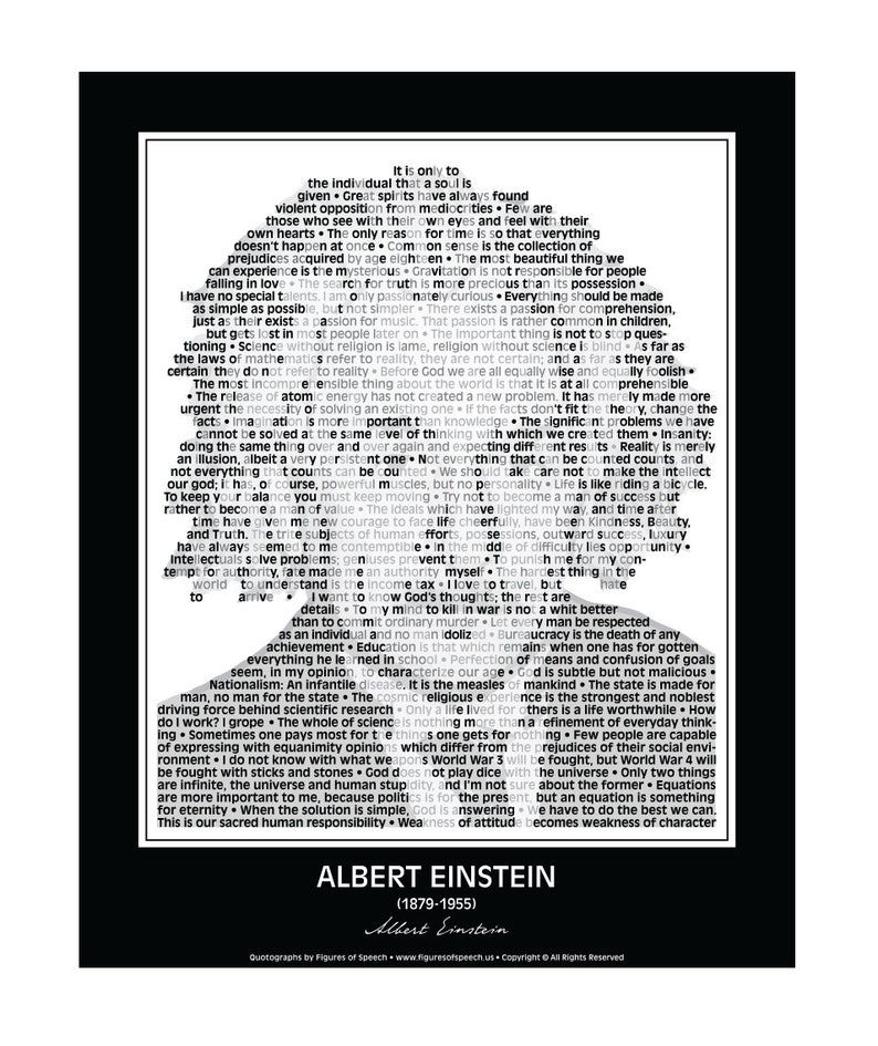 Albert Einstein Quotes Print / Poster Albert Einstein Portrait Made ...