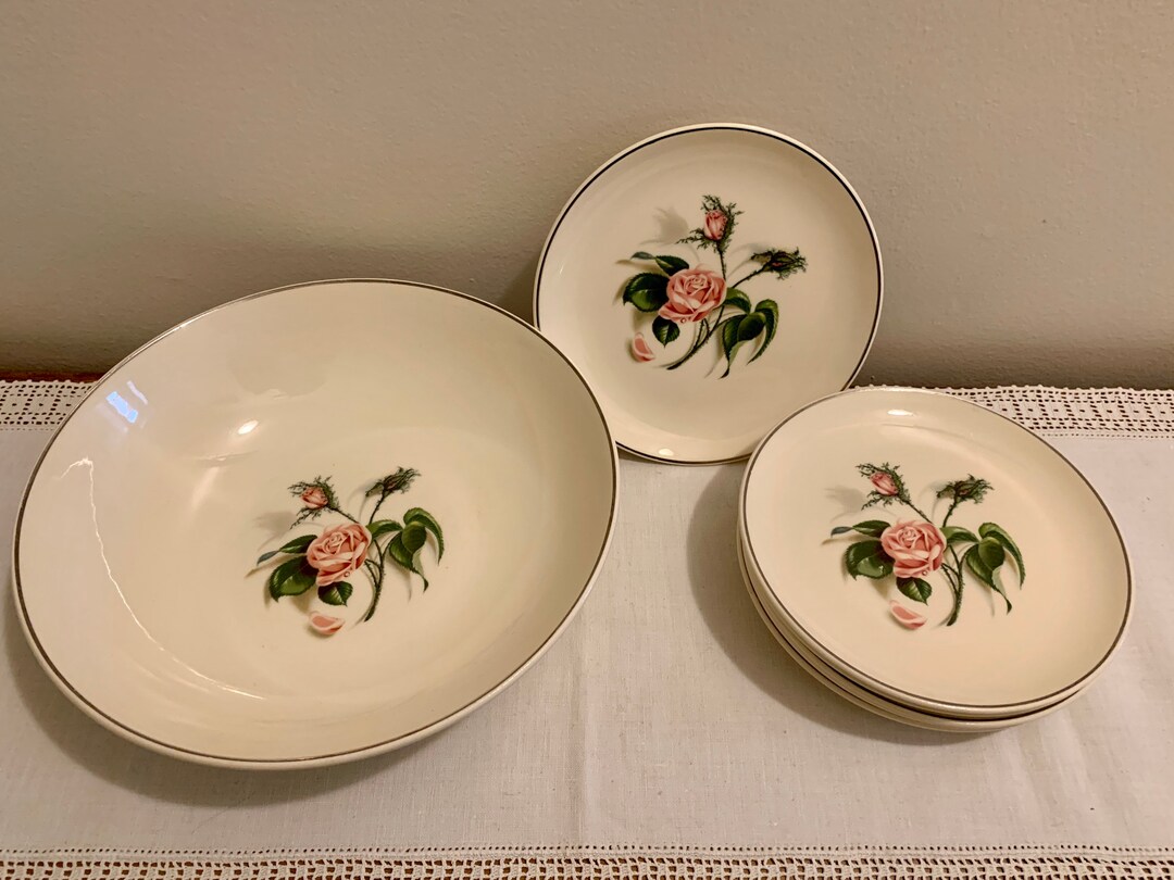 MCM Universal Ballerina Moss Rose Permacal Dish Ware Platinum - Etsy