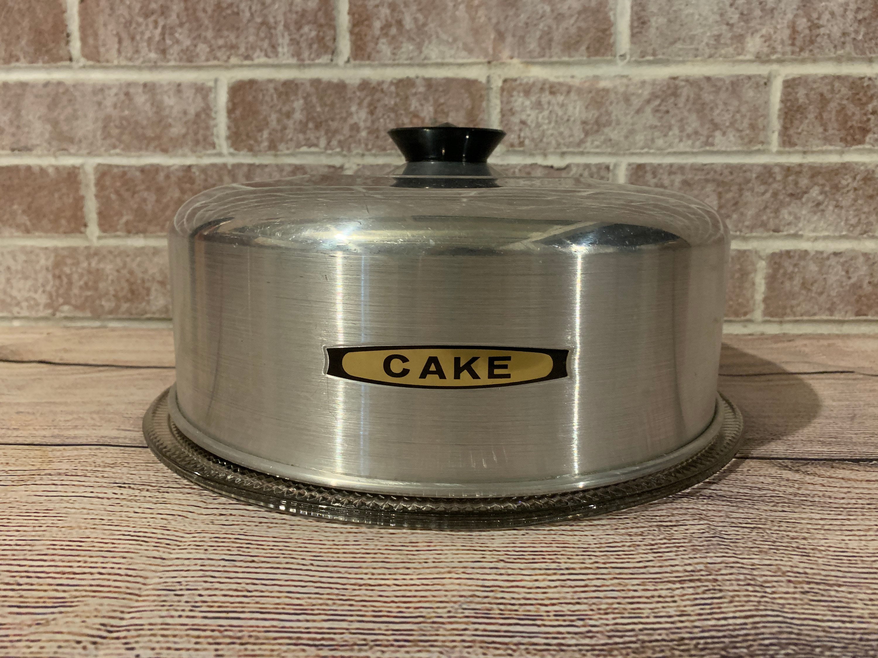 Kromex Spun Aluminum and Glass Cake Saver | Mid-century Modern | 1950’s ...