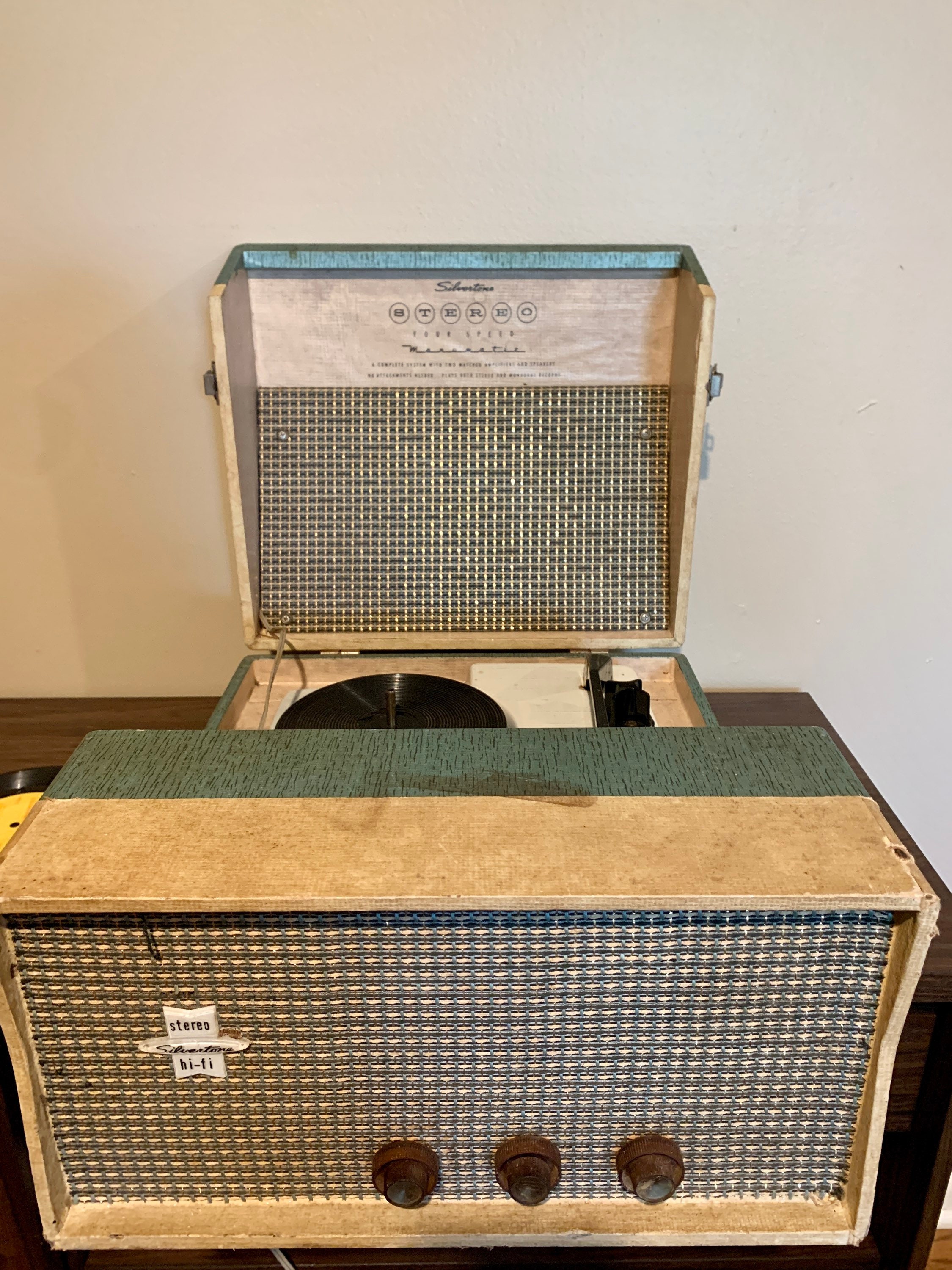 Mid-century Silvertone manumatic 4-speed Stereo Portable - Etsy