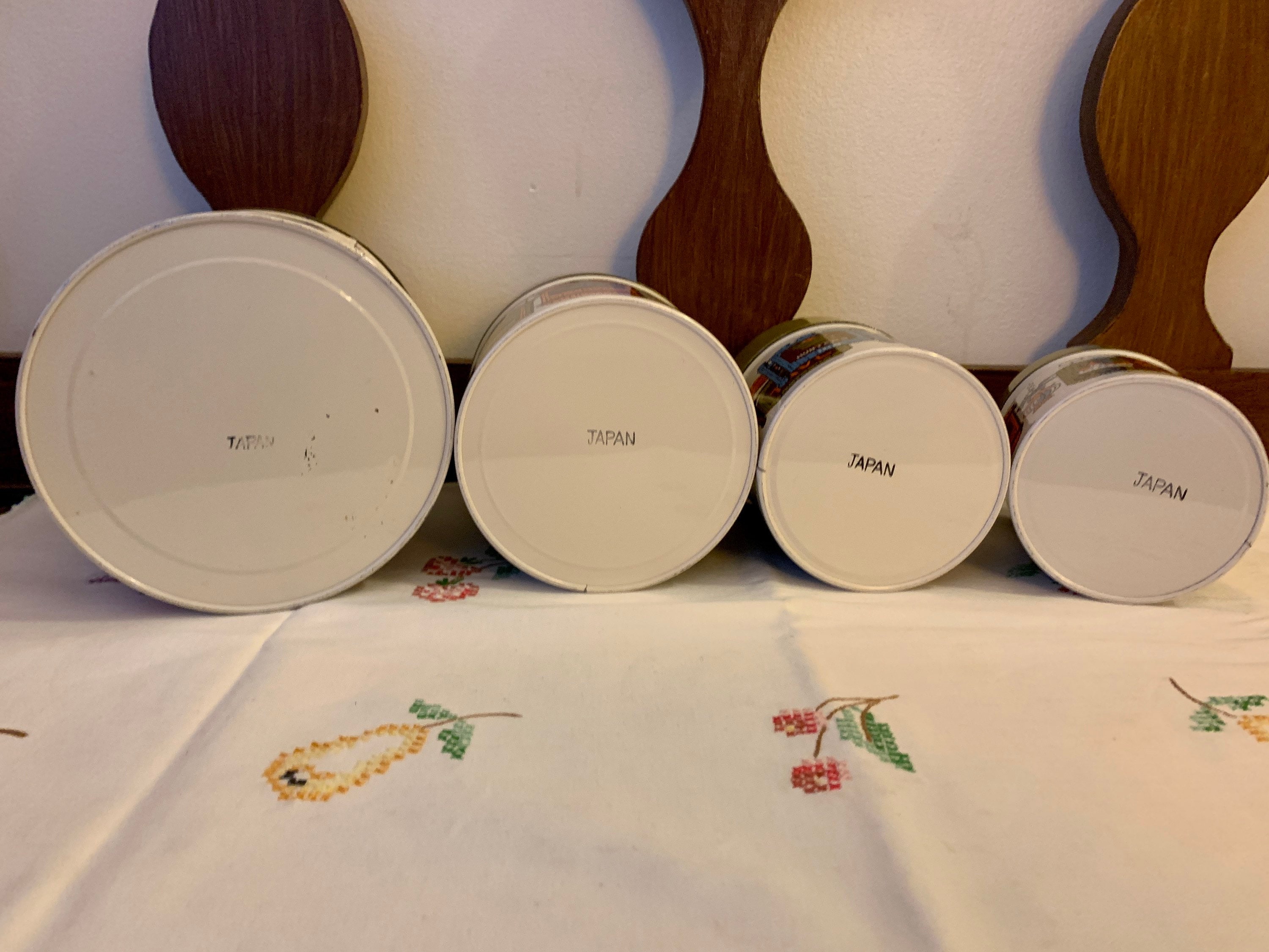 Vintage Holt Howard tavern Themed Metal Tin Canister Set - Etsy