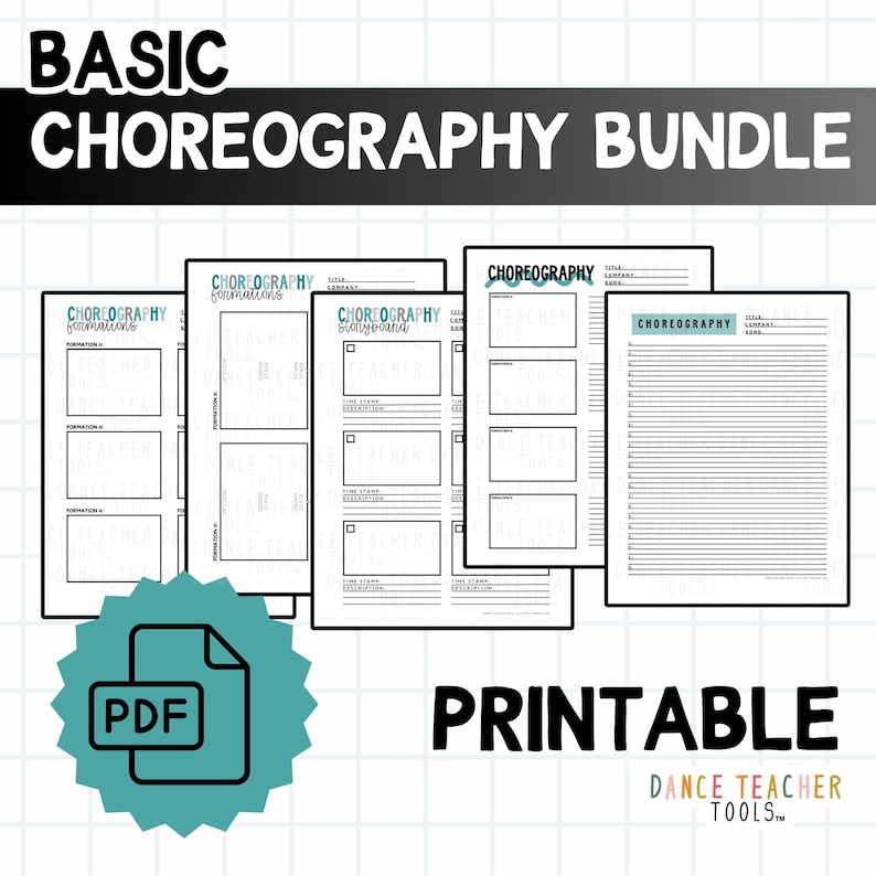 Basic Choreography Bundle – Printable Dance Planning Pages | 14-page ...