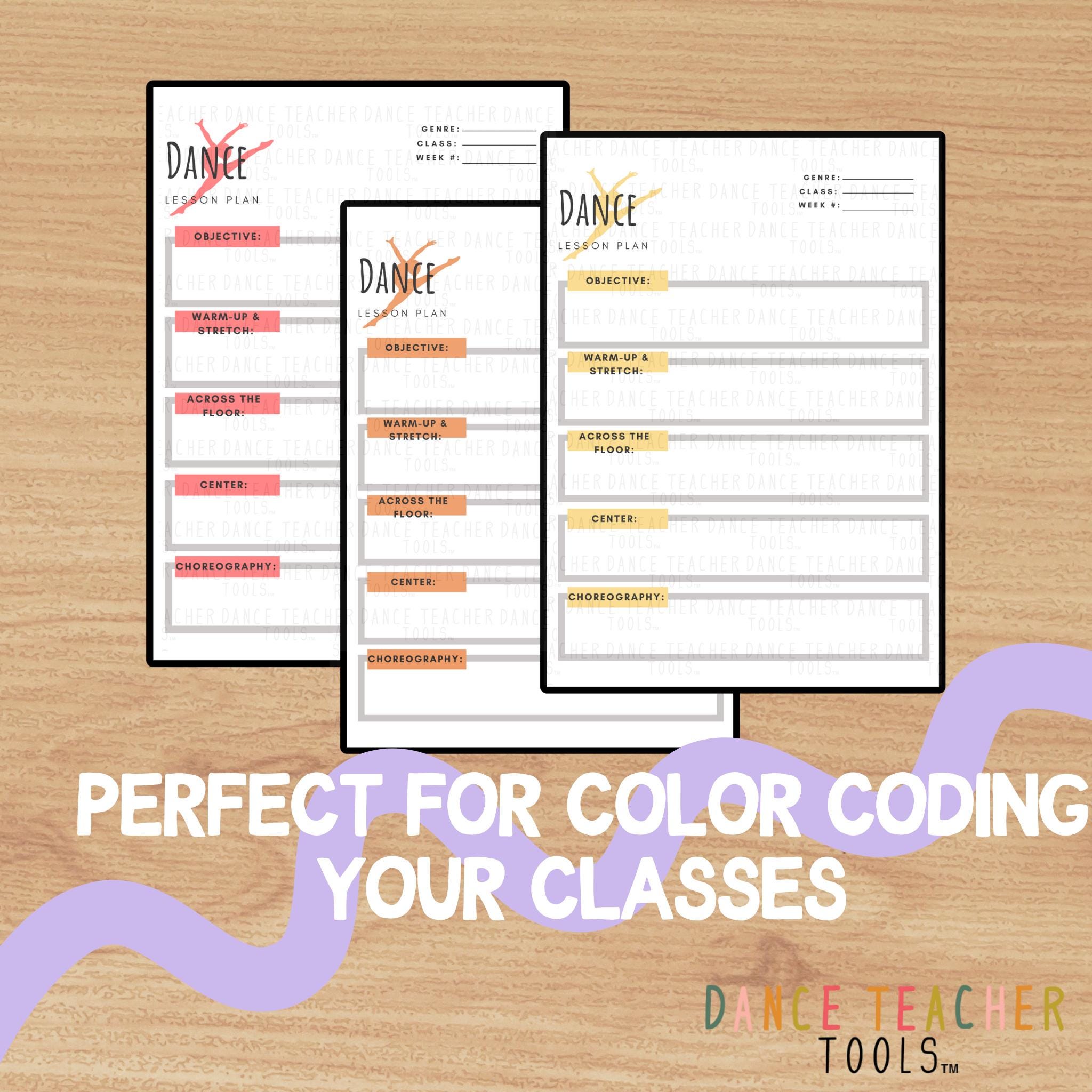 Dance Lesson Plan Template – Printable Teacher Planning Pages Bundle ...