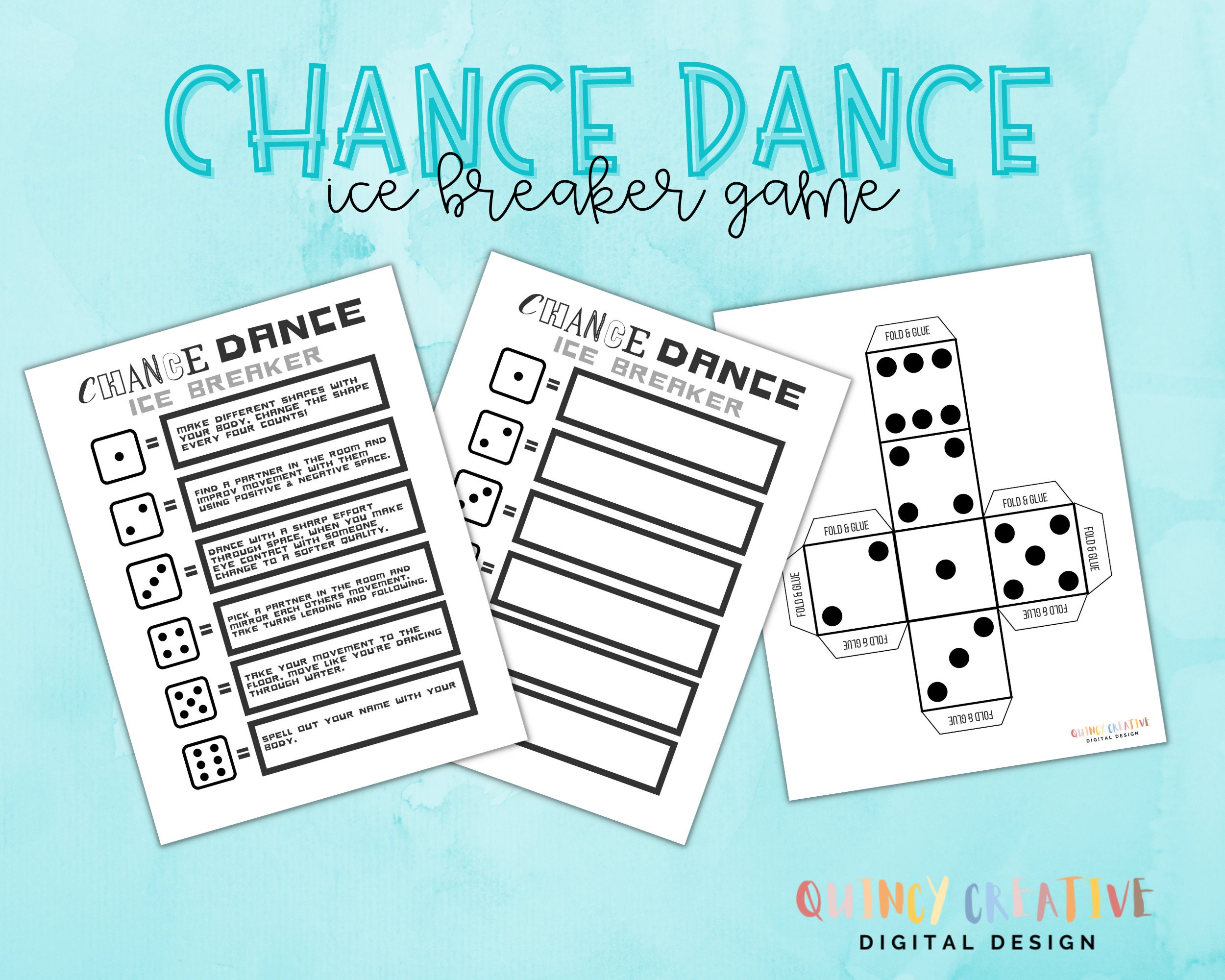 Chance Dance Ice Breaker Dice Game! (PDF Print) - Etsy