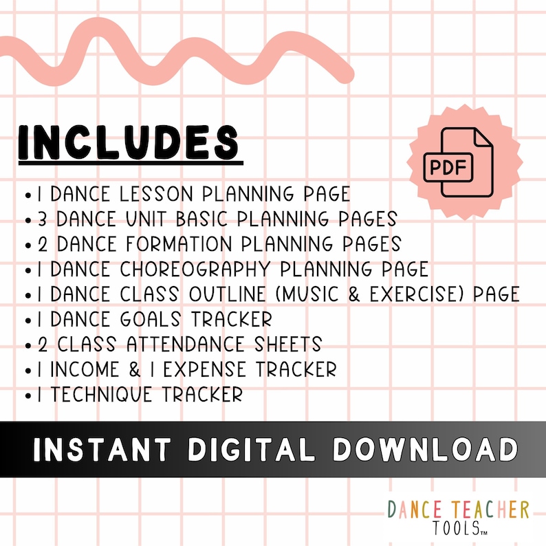 Dance Teacher Basic Planning Bundle – Pink Edition | Printable PDF for ...