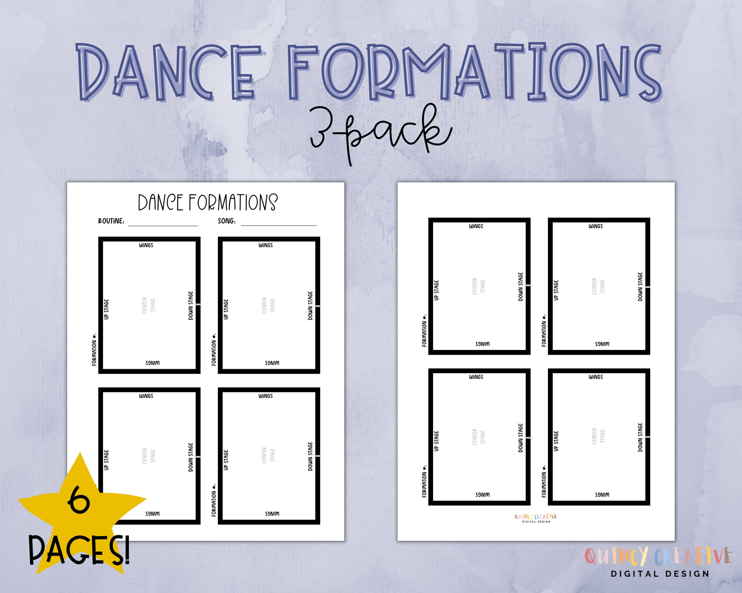 Dance Formations Planing Sheets 3 Pack / Dance Choreography Tools ...