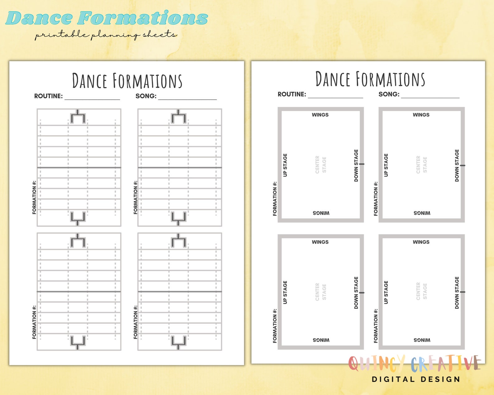 Dance Formations Planning Sheet for Choreography! (printable) - Etsy