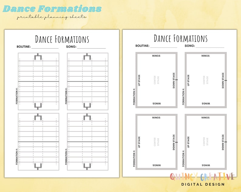 Dance Formations Planning Sheet for Choreography! (printable) - Etsy