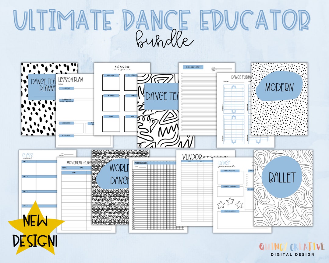 Ultimate Dance Educator Bundle Blue 2023-2024/ Dance Teacher Planner ...