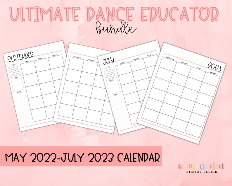 Ultimate Dance Educator Bundle Pink 2025-2026 / Dance Teacher Planner ...
