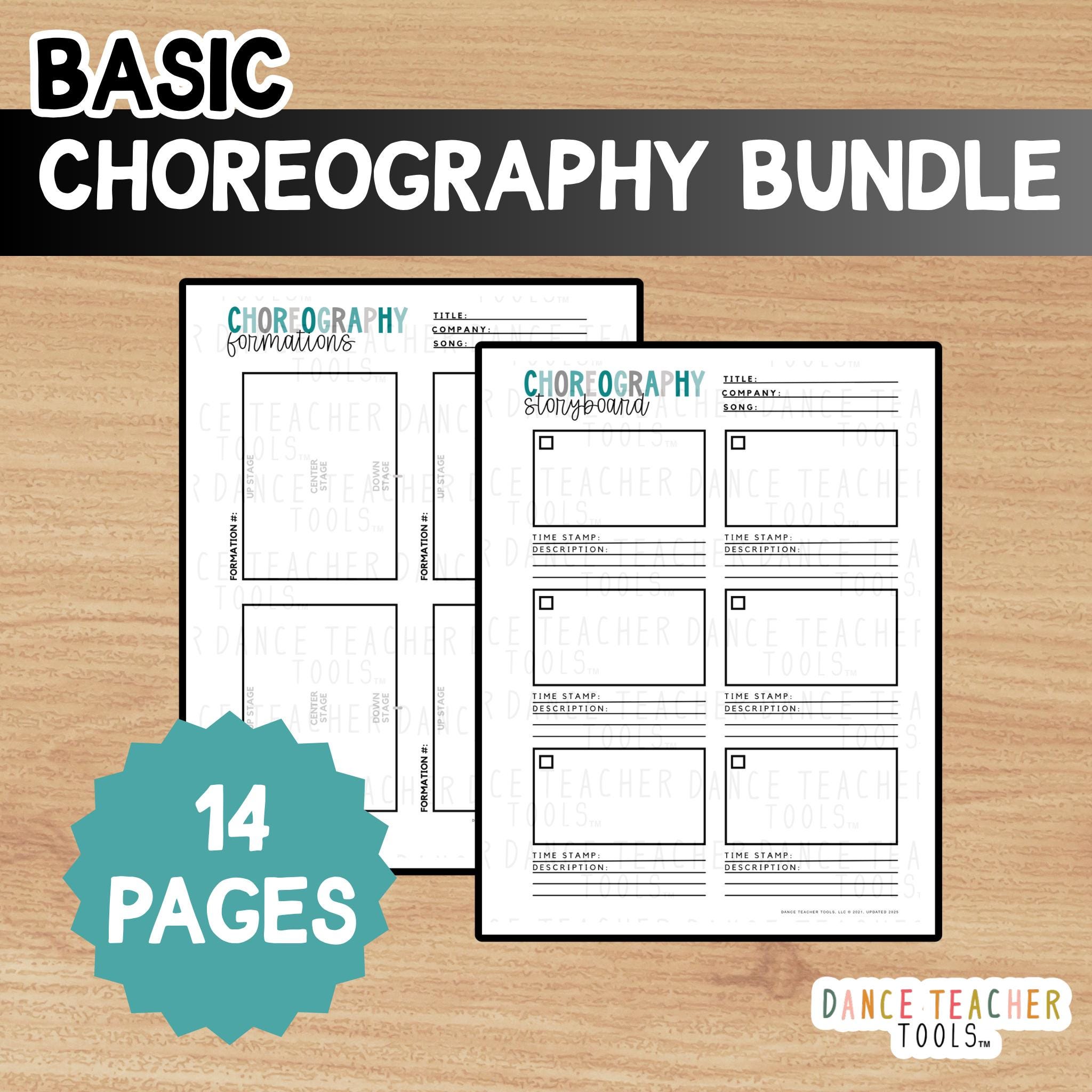 Basic Choreography Bundle – Printable Dance Planning Pages | 14-page ...