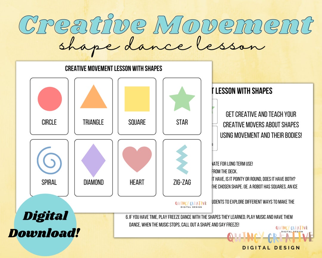 Creative Movement Shape Dance Lesson Plan/ Pre-school Dance/ Pre-dance ...