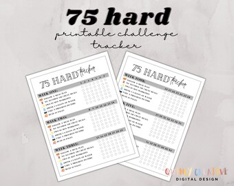 75 Hard Challenge Habit Tracker & Printable Instant Download 75hard ...