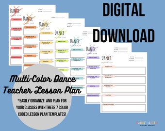 Dance Teacher Lesson Plan Printable-instant Download - Etsy