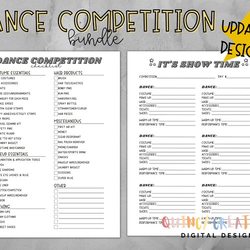 Blue Dance Competition Bundle/ Dance Performance Checklist/ - Etsy