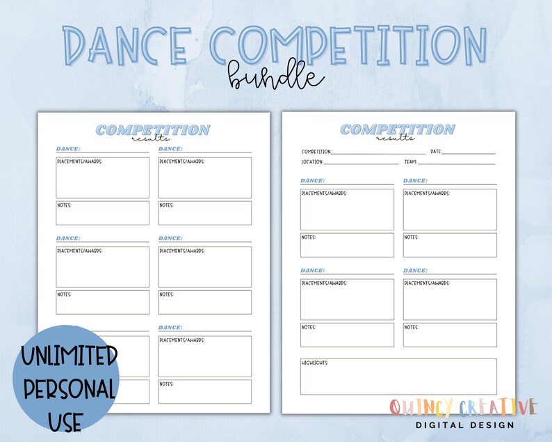 Dance Competition Checklist Bundle: Performance & Wardrobe (PDF ...