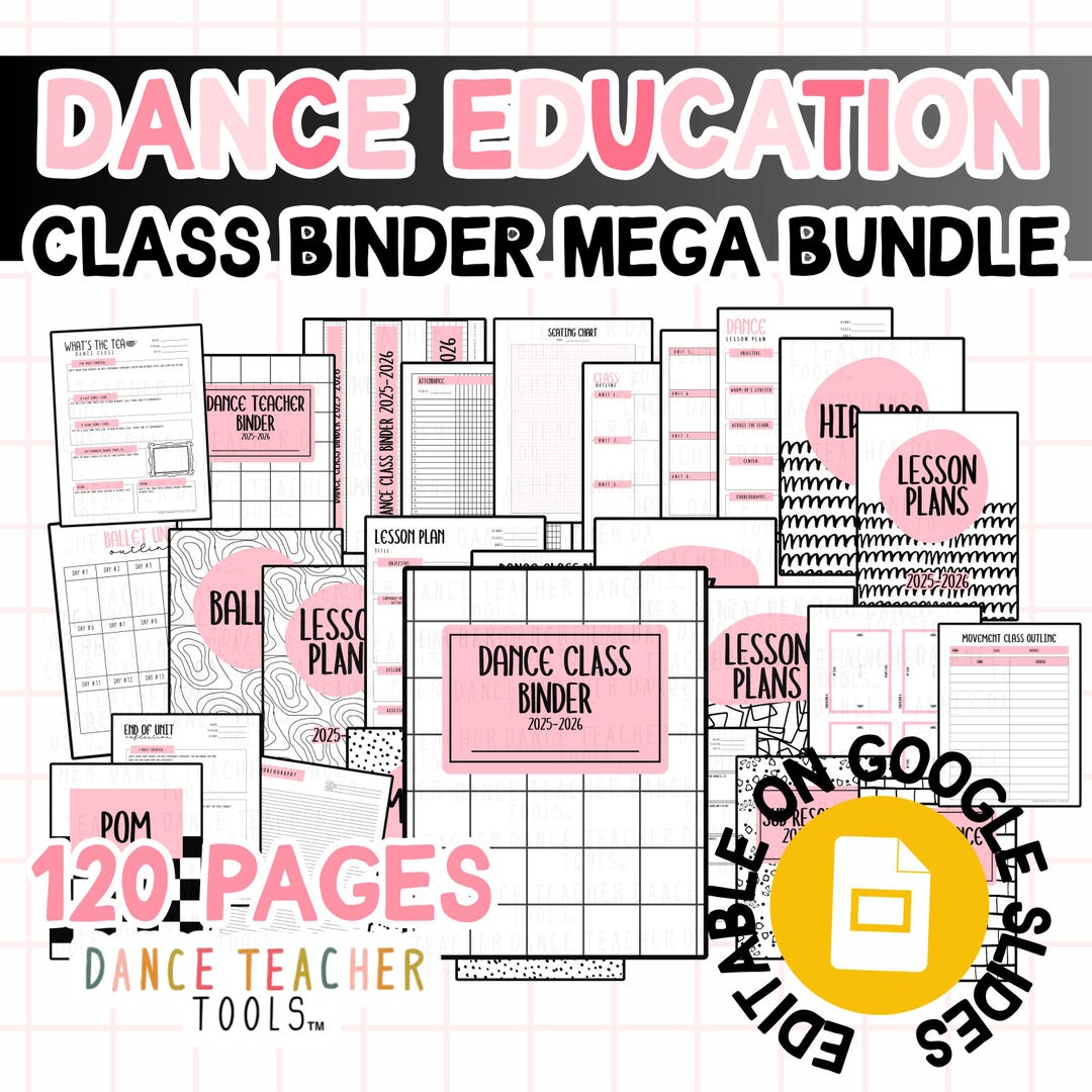 Dance Education Class Binder Mega Bundle – Pink | 120-page Printable ...