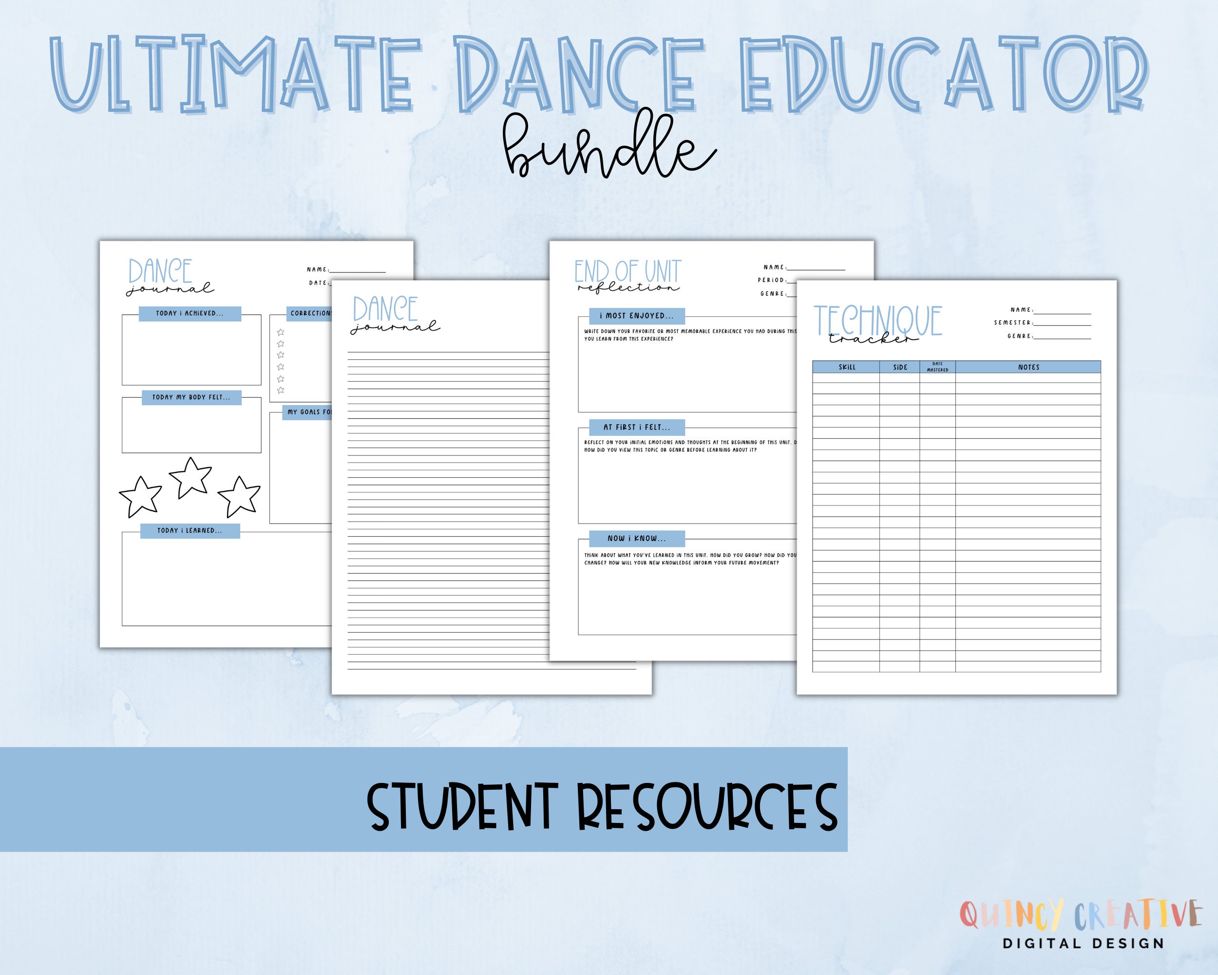 Ultimate Dance Educator Bundle Blue 2023-2024/ Dance Teacher Planner ...