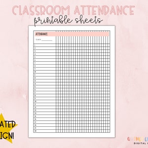 Pink Class Room Attendance Sheets/ Dance Teacher Resources/ - Etsy