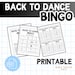Dance Bingo Icebreaker Game: Printable Back to Dance Activity (PDF ...